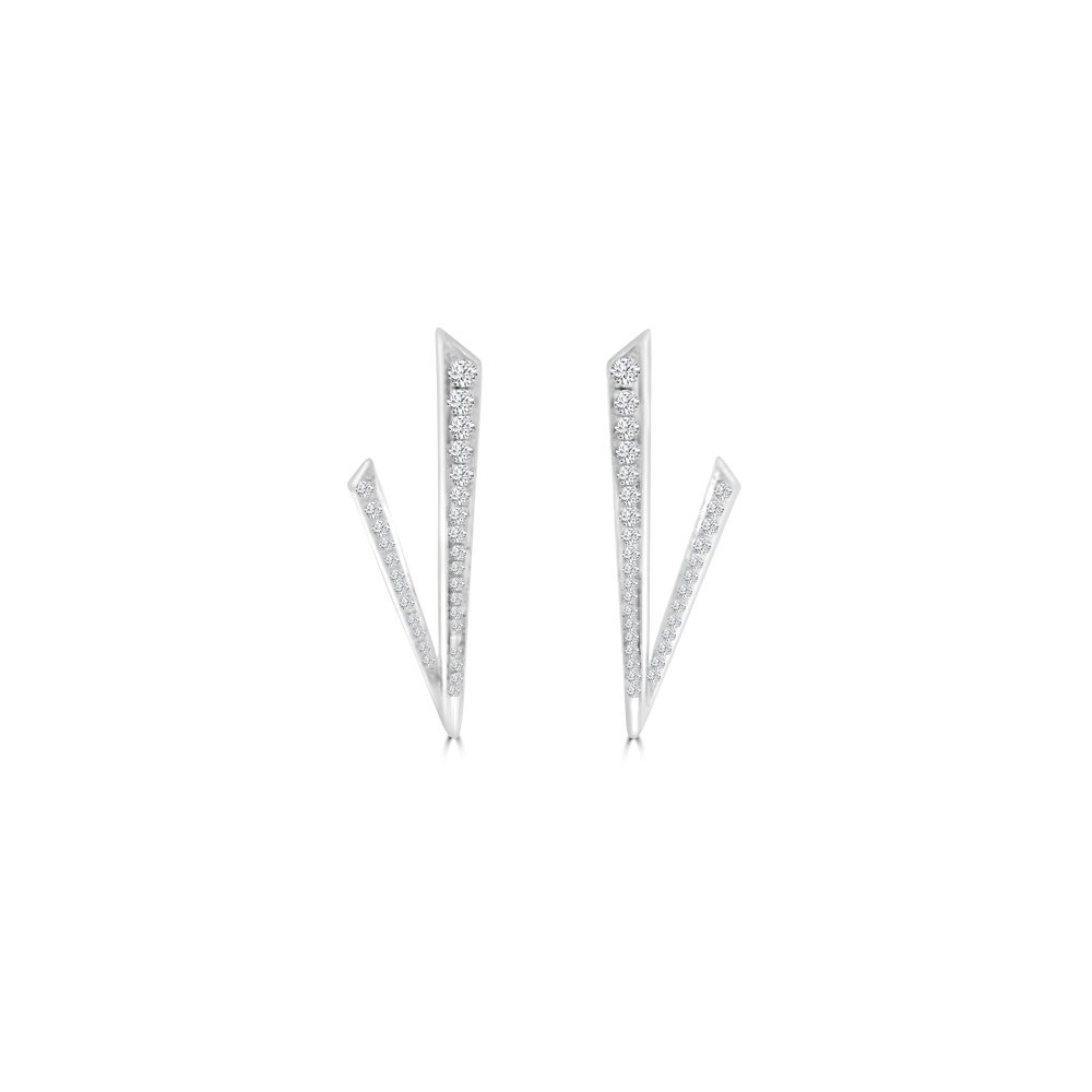 Diamond Pavé V-Shaped Stud Earrings – EJI