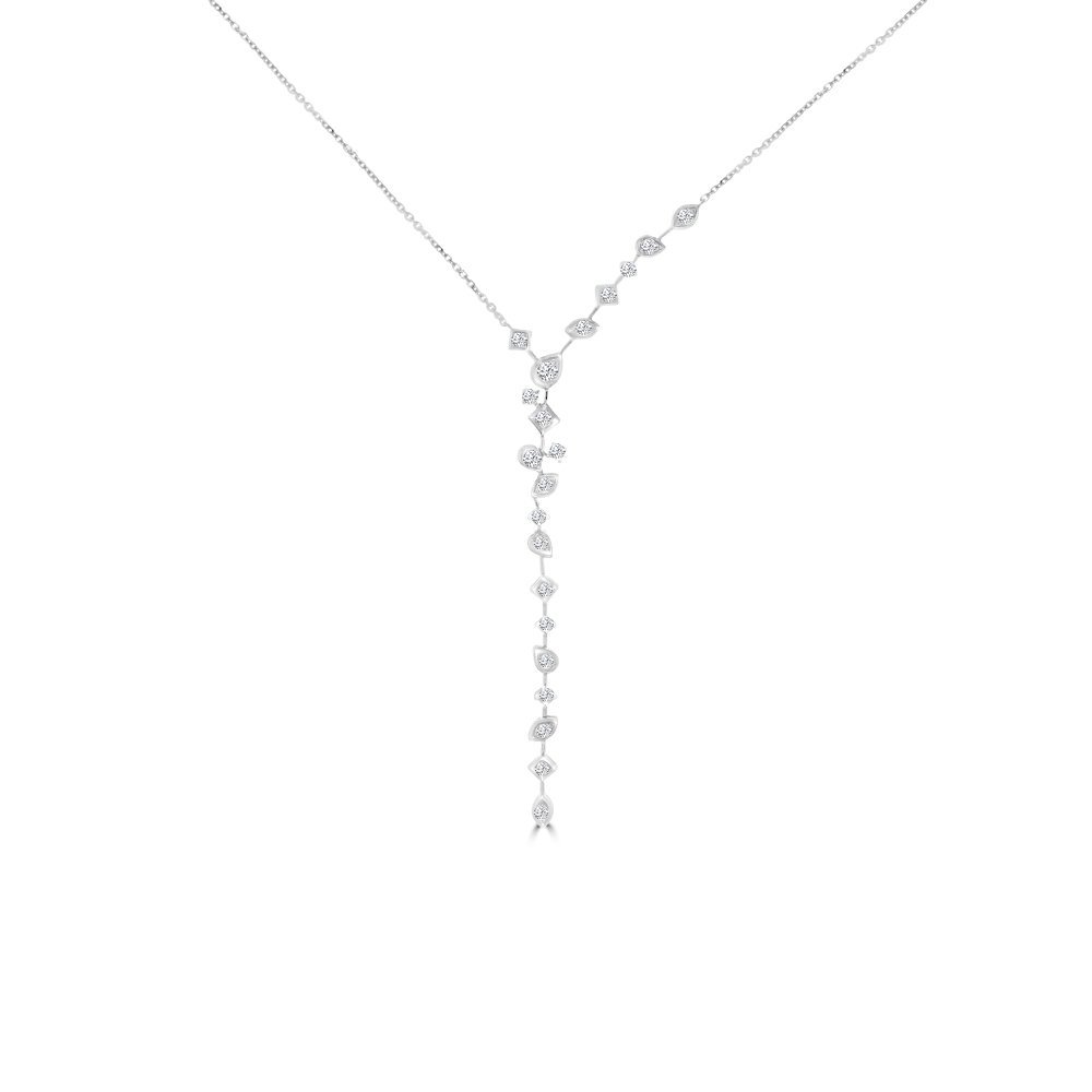 Diamond Cascade Y Drop Pendant with Chain – EJI