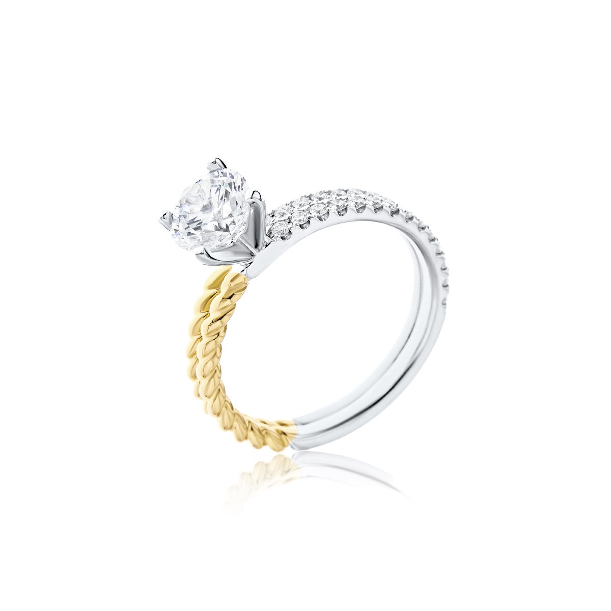 Twisted Rope Diamond Engagement Ring – EJI